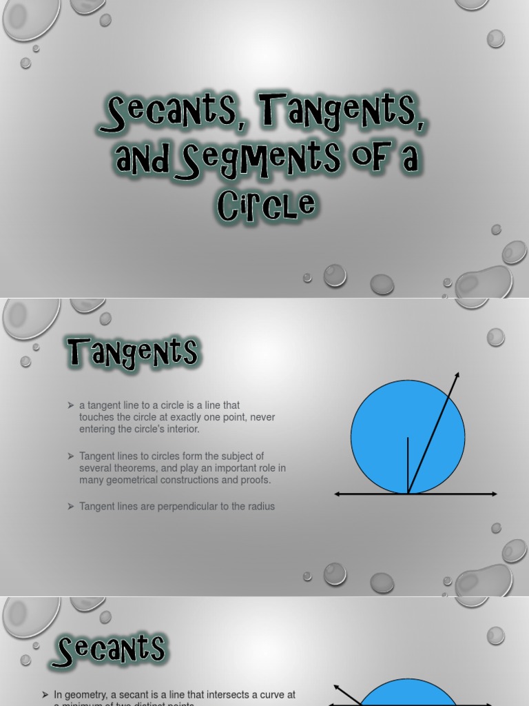 Secants and Tangets Math 10 | PDF | Circle | Angle