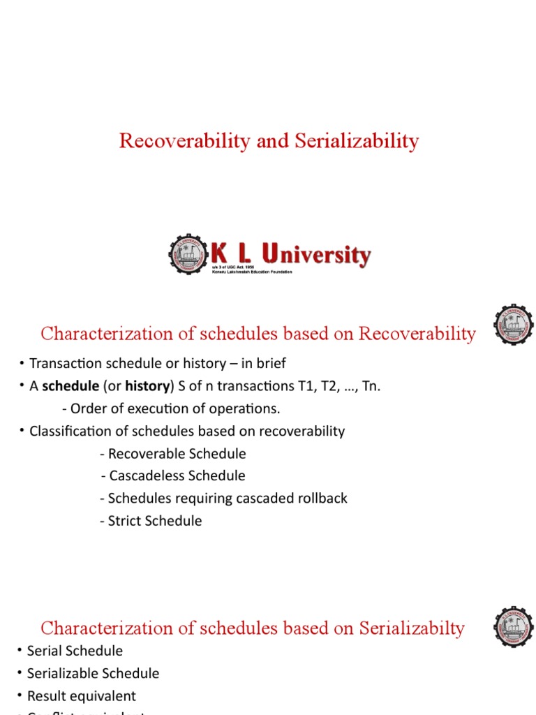 Recoverability and Serializability | PDF | Finance & Money Management ...