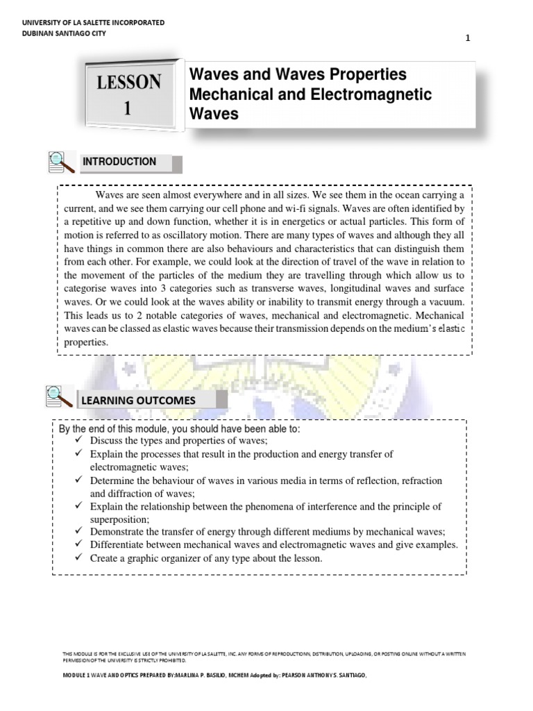 Understanding Waves: Types and Properties | PDF | Waves | Transmission Medium