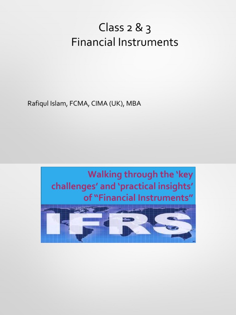 2 Financial Instruments (Class 2 and 3) | PDF | Fair Value | Equity ...