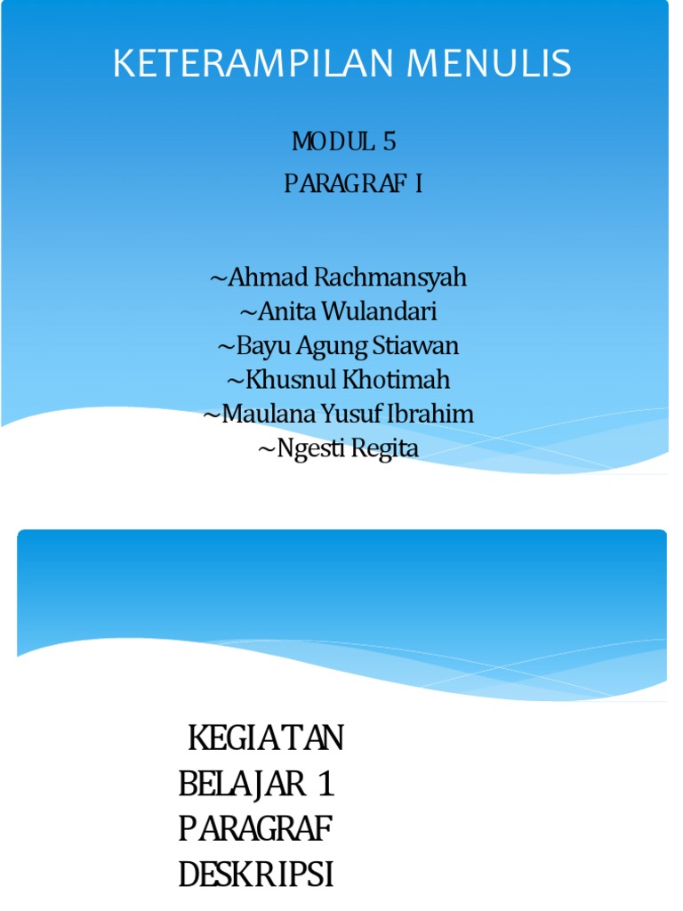 Keterampilan Menulis Modul 5 Pdf