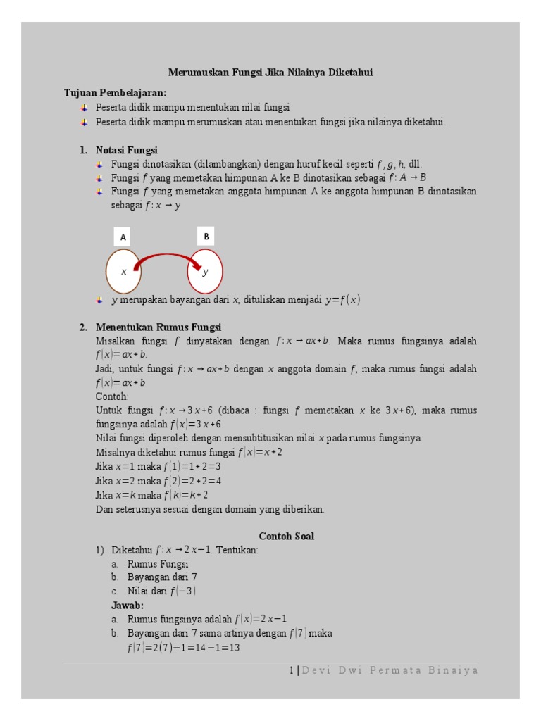 Menentukan Rumus Fungsi | PDF | Metode & Bahan Ajar