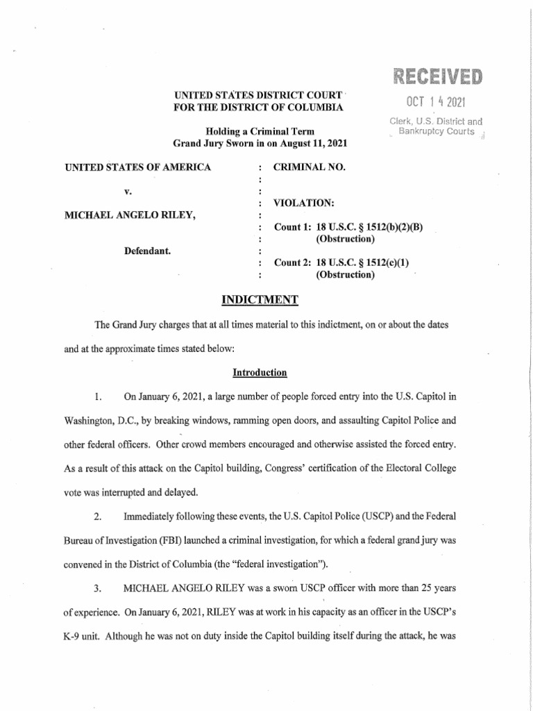 Michael Angelo Riley Indictment | PDF
