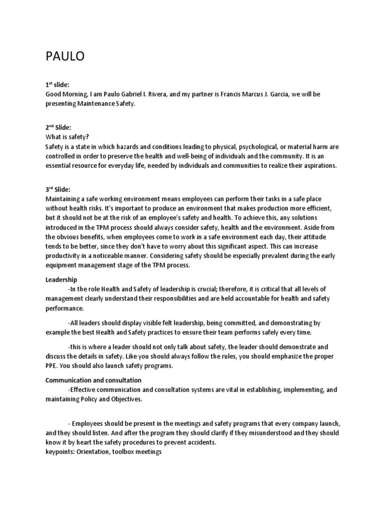 Final Script | PDF | Occupational Safety And Health | Employment