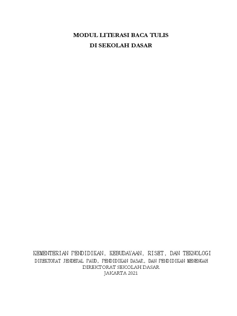 Modul Literasi Baca Tulis SD | PDF