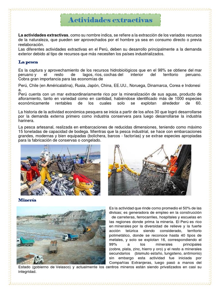 La Actividades Extractivas | Descargar gratis PDF | Petróleo | Perú