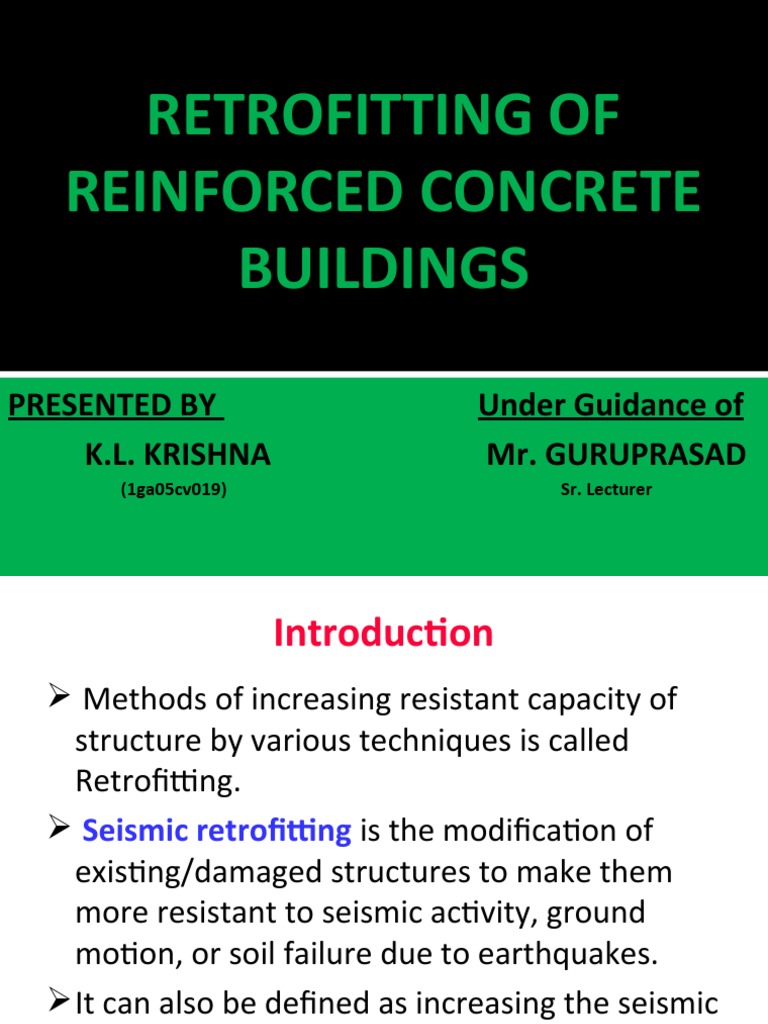 Seismic Retrofitting Techniques for RC Buildings | PDF | Earthquake ...
