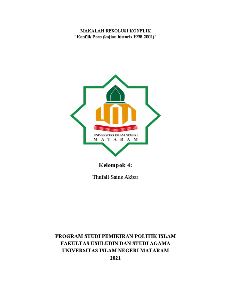 Makalah Resolusi Konflik Poso | PDF