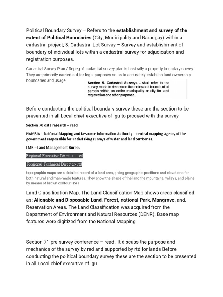 Political Boundary Survey | PDF