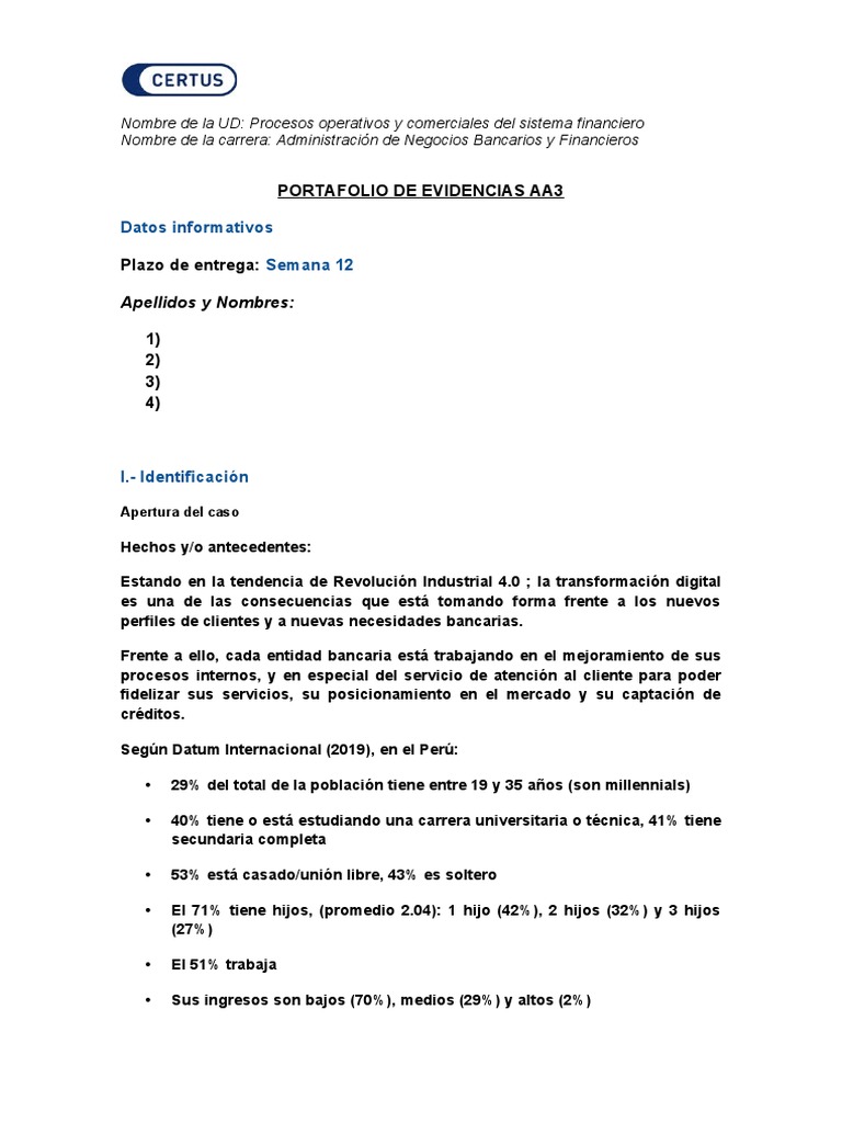 Formato - AA3 Portafolio de Evidencias.............................. | PDF | Bancos | Tarjeta de ...