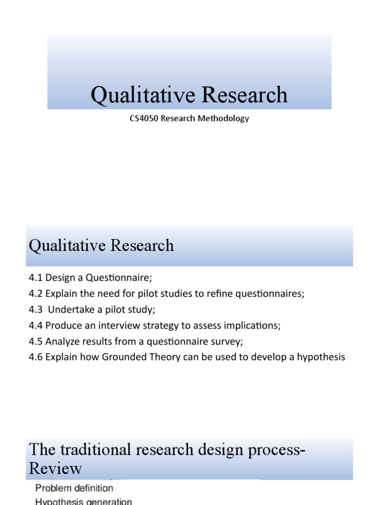 Qualitative Research | PDF | Qualitative Research | Survey Methodology