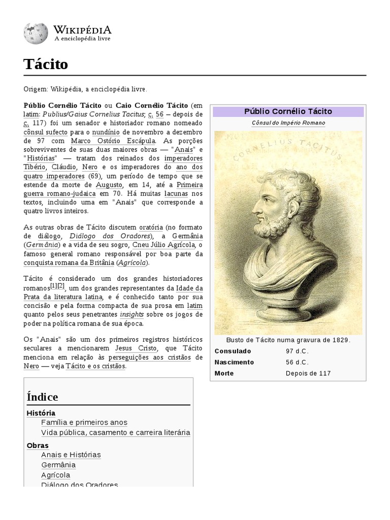 Tácito | PDF | Tácito | Roma Antiga