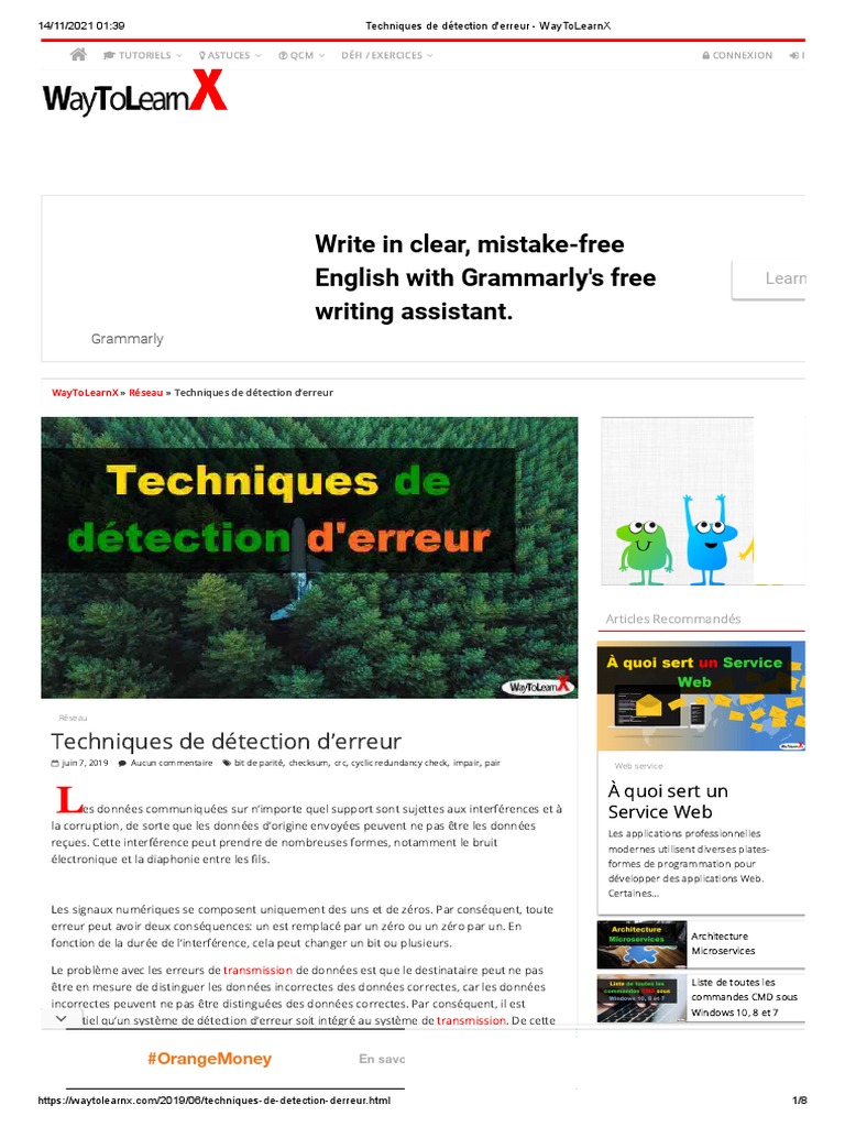 Techniques de Détection D'erreur - WayToLearnX | PDF | Adresse IP | Protocoles Internet