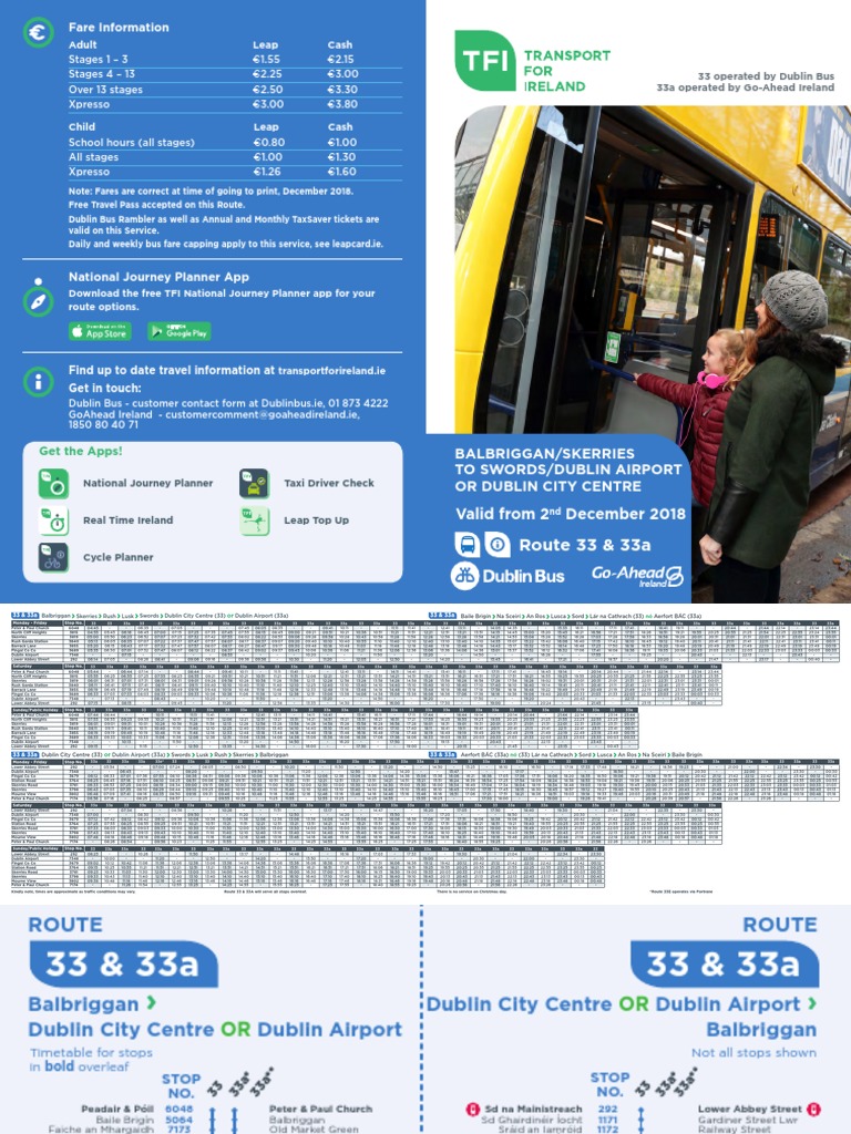 Fare Information: Route 33 & 33a | PDF | Public Transport | Transport