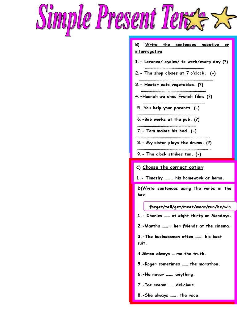 Present Simple 1 | PDF | Grammar | Linguistics