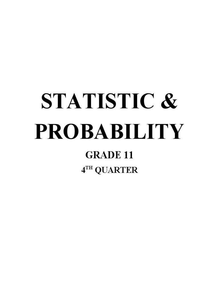 Statistic & Probability: Grade 11 | PDF | Statistical Significance ...