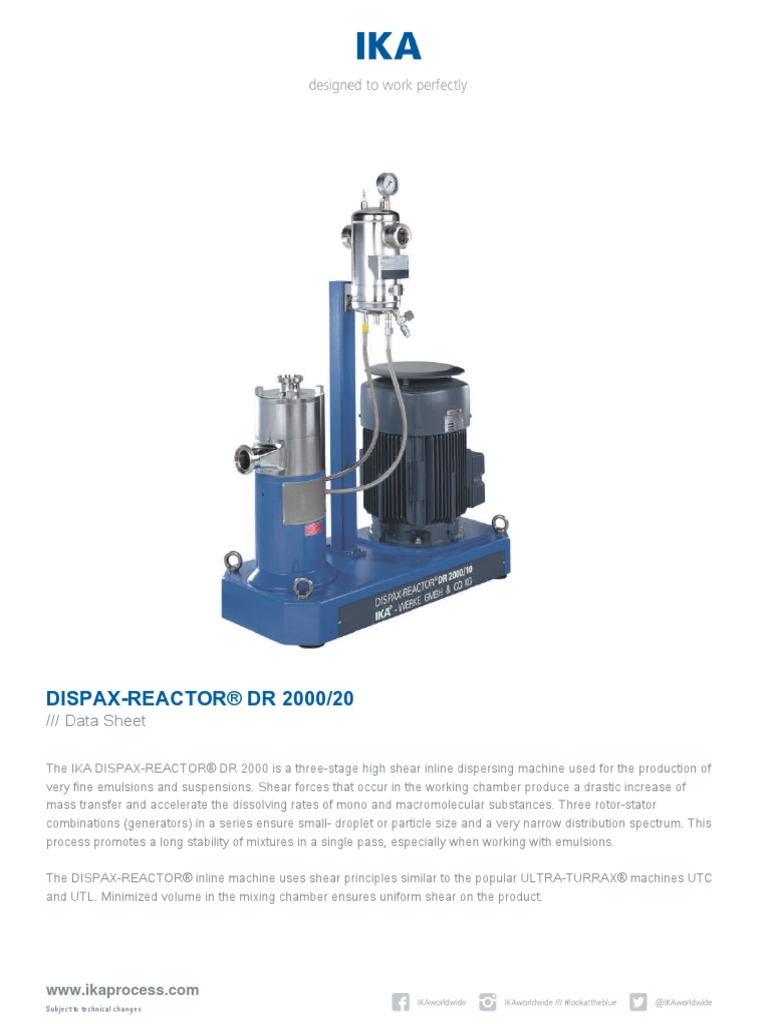 Ika Dispax-Reactor DR 2000/20 | PDF | Emulsion | Turbine