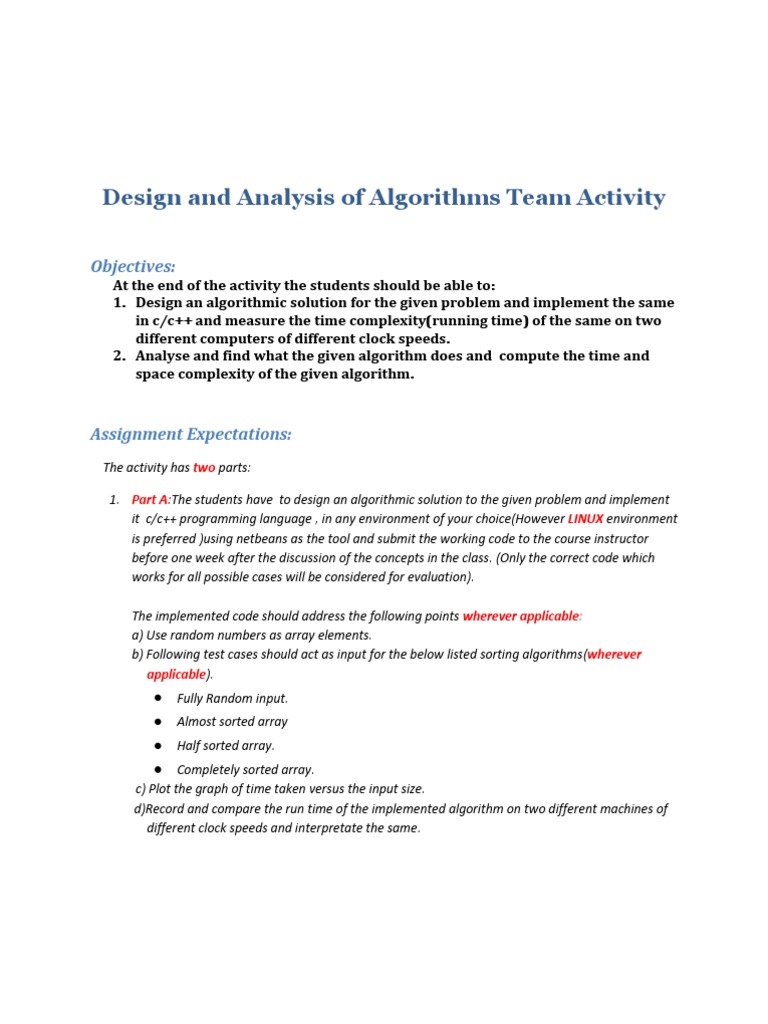 Daa Problems | Time Complexity | Computational Complexity Theory