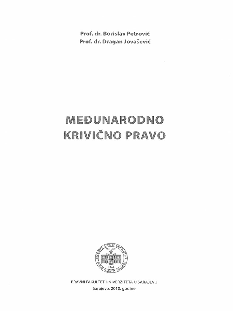 Medunarodno Krivicno Pravo Knjiga PDF | PDF