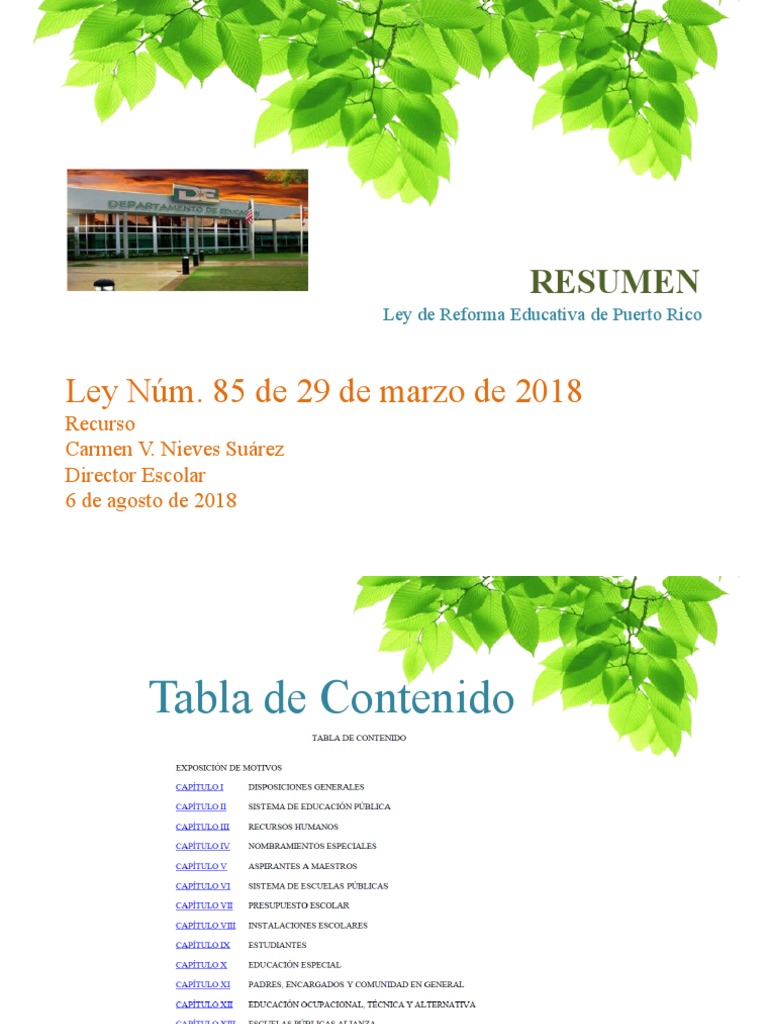 Ley 85-2018-Reforma Educativa | PDF | Aprendizaje | Constructivismo ...