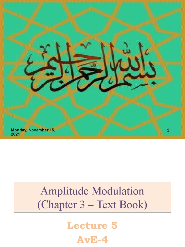 Lecture-5 Double Side Band Suppresses Carrier | PDF | Modulation | Electronics