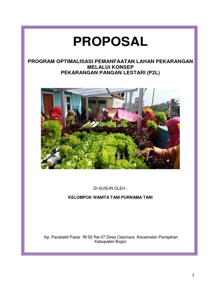 Proposal P2L KWT Purnama Tani | PDF