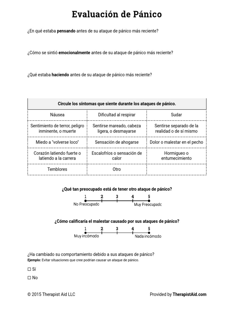 Panic Assessment Spanish | PDF