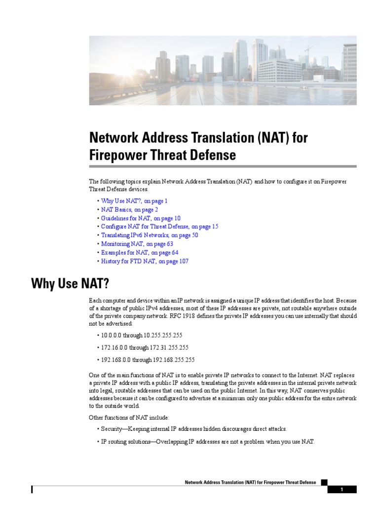 NAT For FTD | PDF | Ip Address | I Pv6