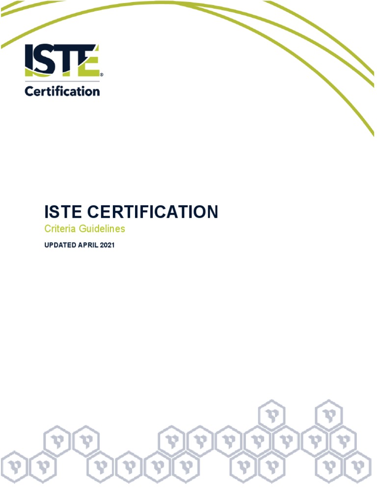 Iste Certification Criteria Guidelines Pdf Learning Mentorship