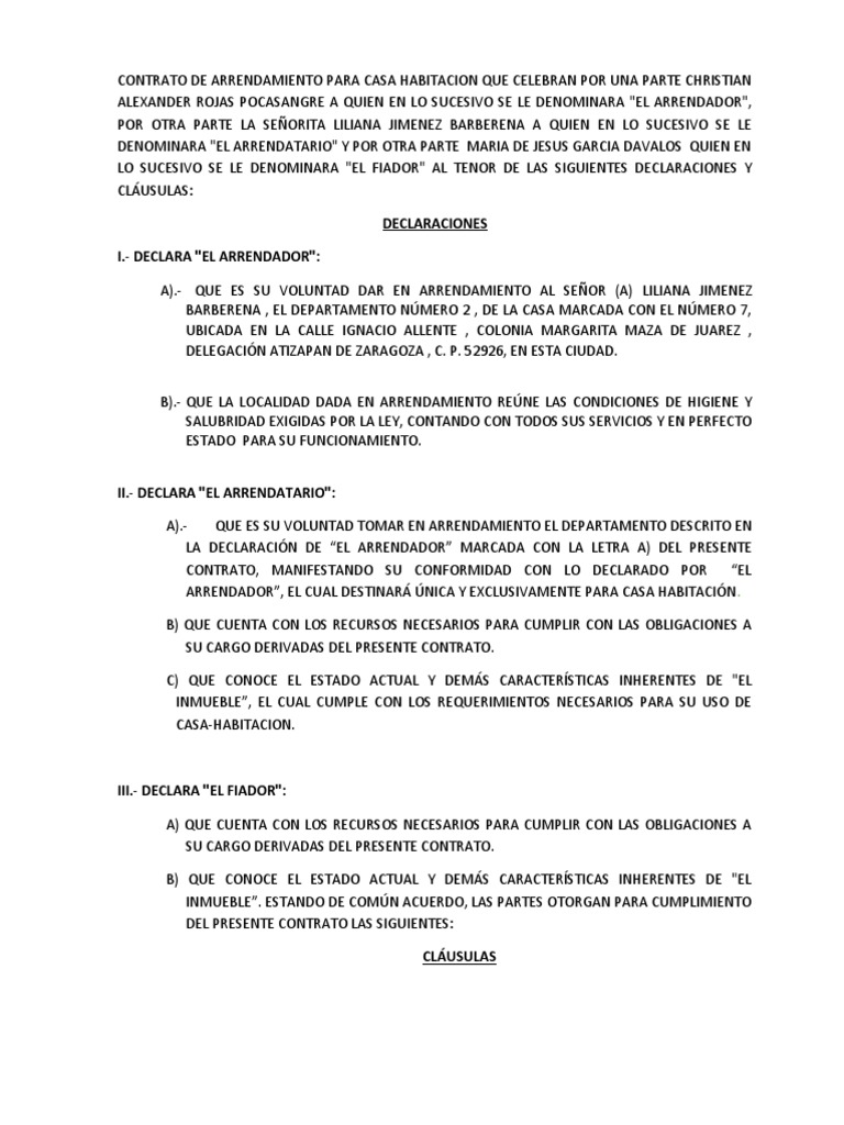 Contrato Depa 2 LILIANA | Descargar gratis PDF | Ley común | Justicia