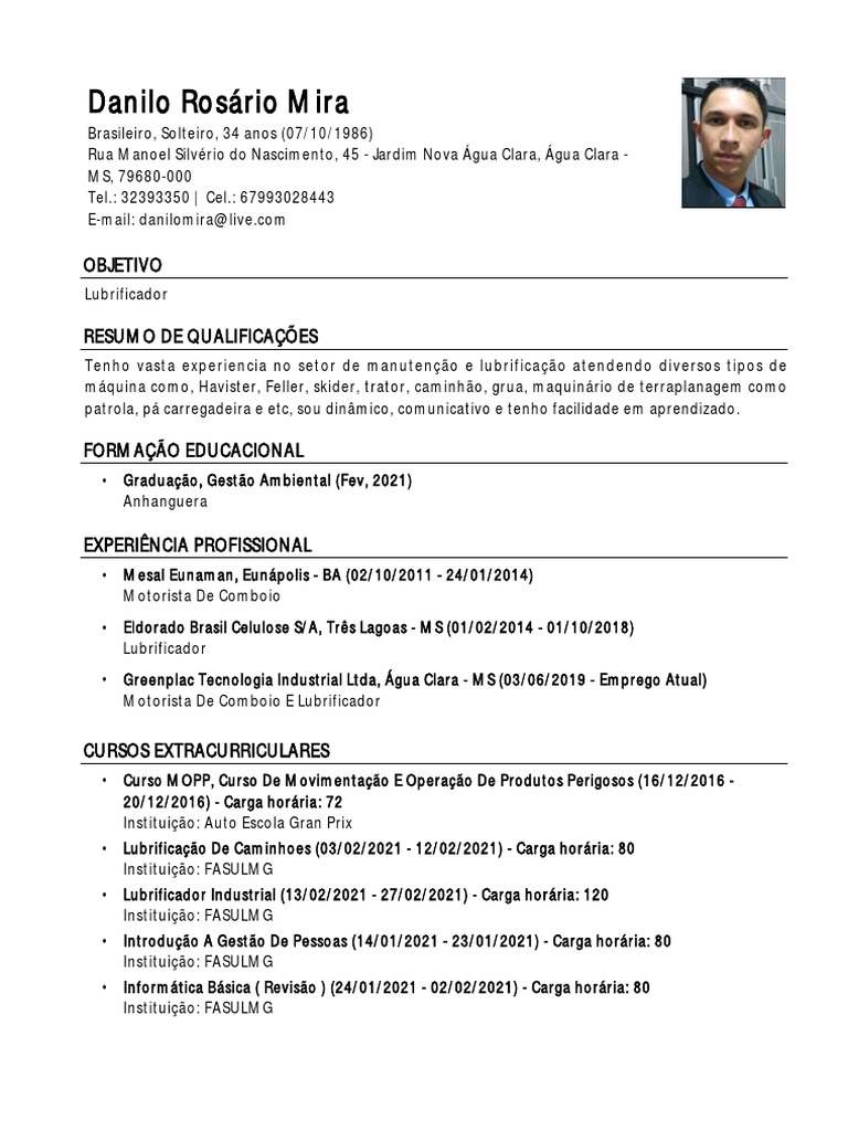 CV Danilo Rosário Mira | PDF