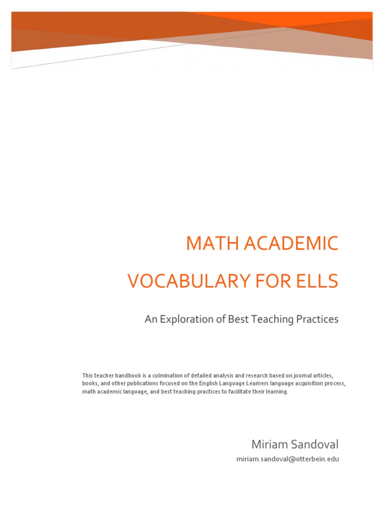 Math Vocabulary Strategies for ELLs | PDF | English As A Second Or Foreign Language | Numbers