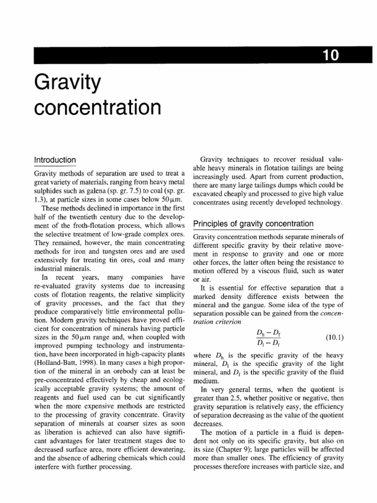 Gravity Concentration | PDF | Materials | Chemistry