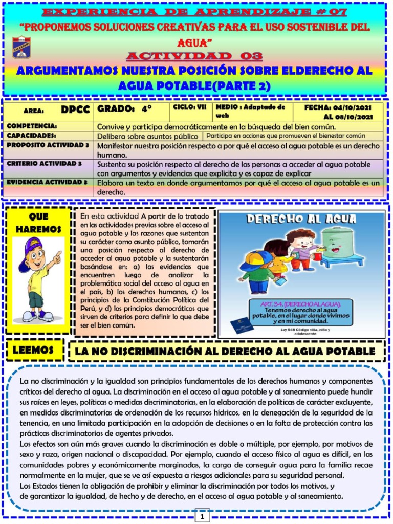 ACTIVIDAD 3 - DPCC 4º EXPERIENCIA | PDF