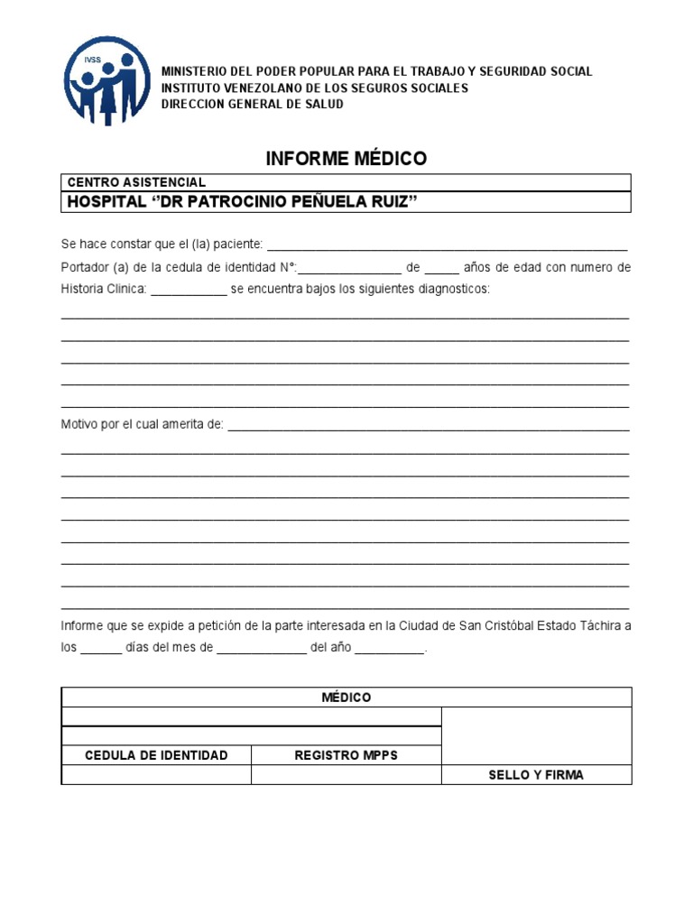 Informe Medico | PDF