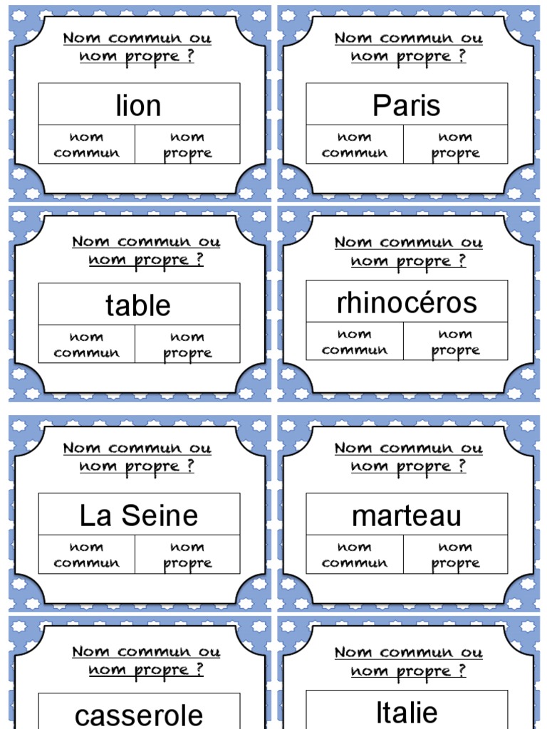 Noms : Commun ou Propre ? | PDF