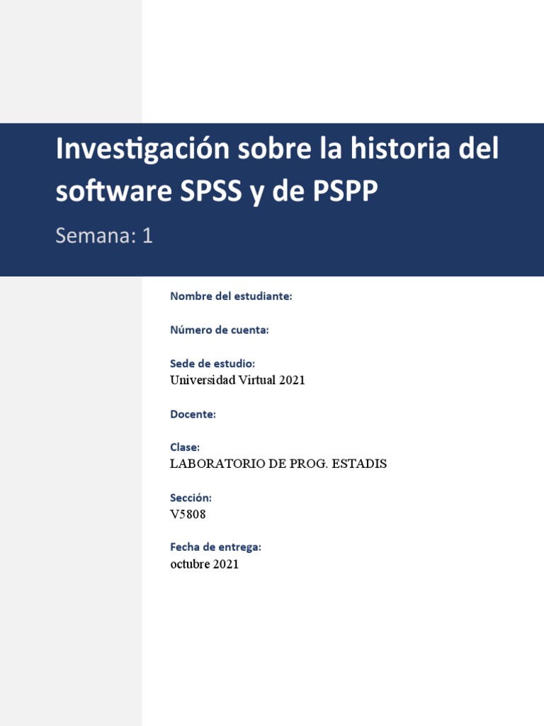Software Spss y PSPP Tarea1 S1 | PDF | Spss | Software