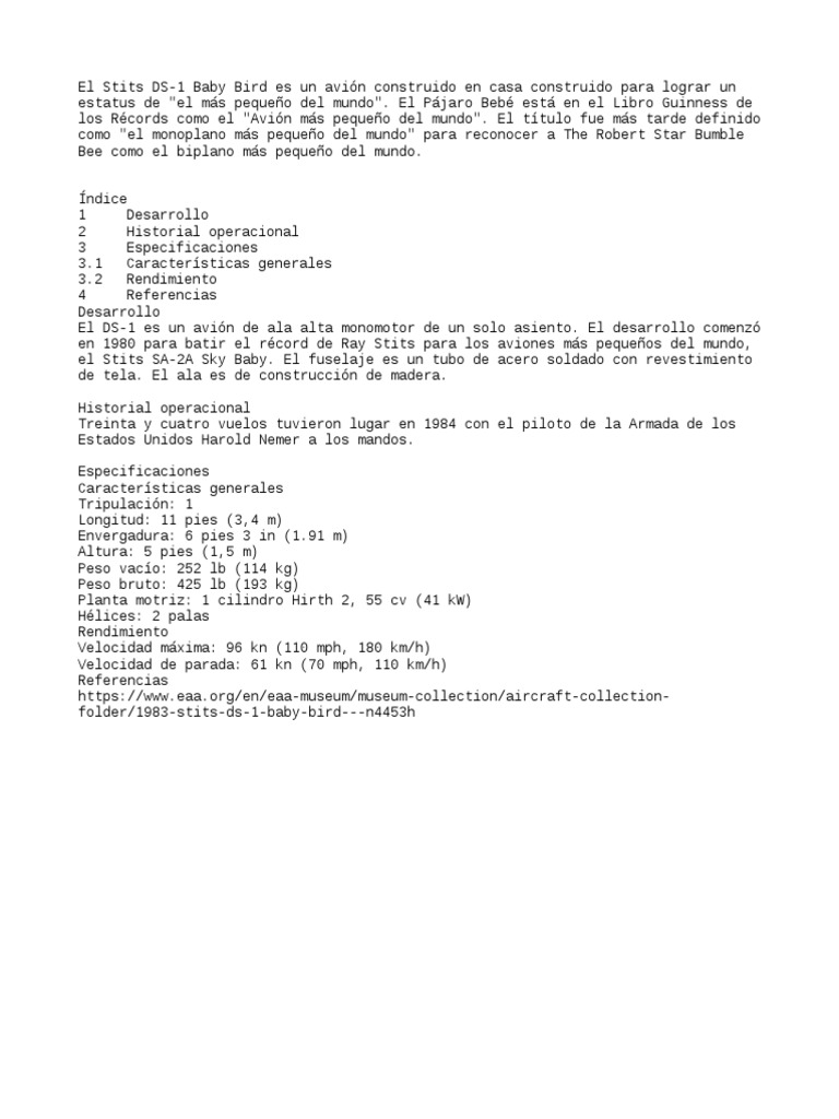 Stits DS-1 | PDF | Historia
