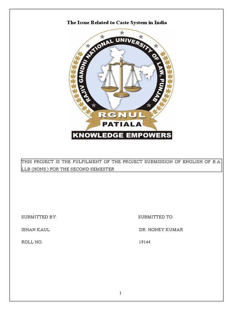 Reconceptualizing Caste: Analyzing Continuity and Change in the Indian ...