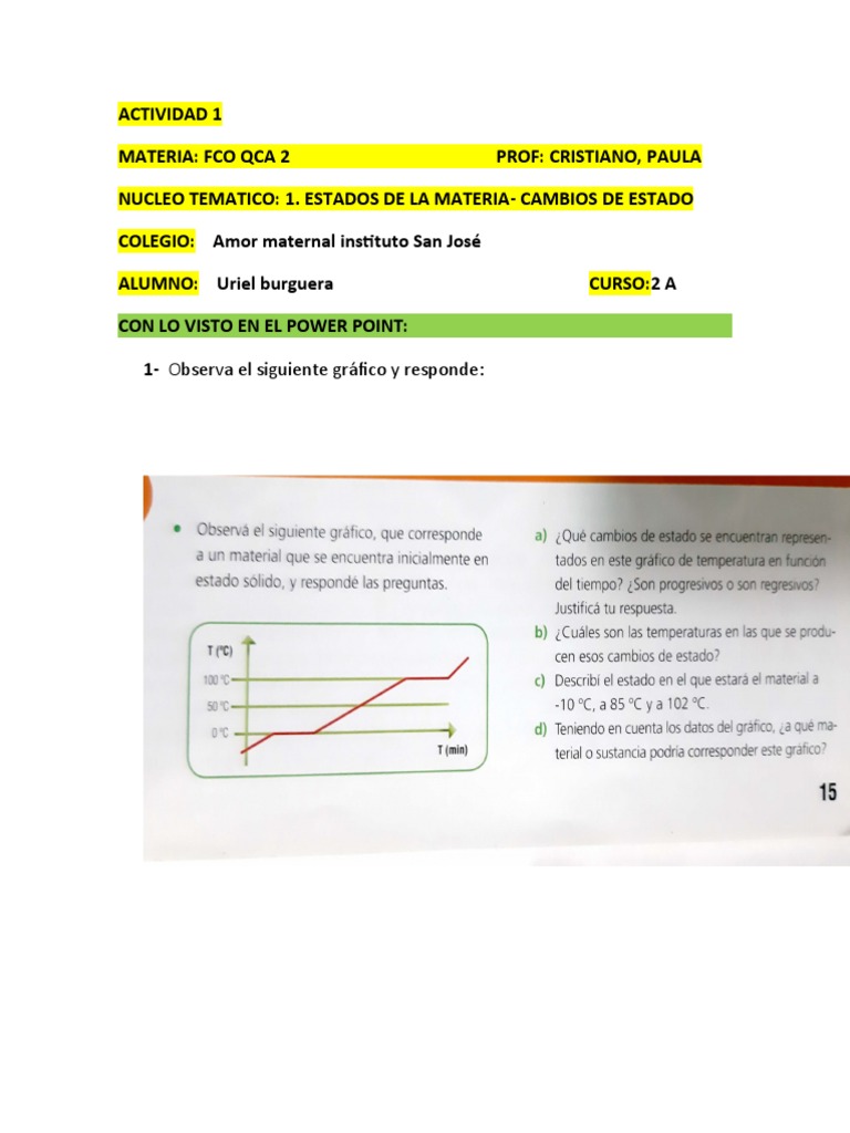 ACTIVIDAD 1 Fisica Quimica Estados de Agregacion | PDF | Importar ...