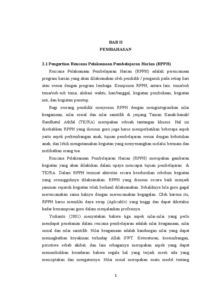 Panduan RPPH untuk PAUD | PDF | Karier & Perkembangan