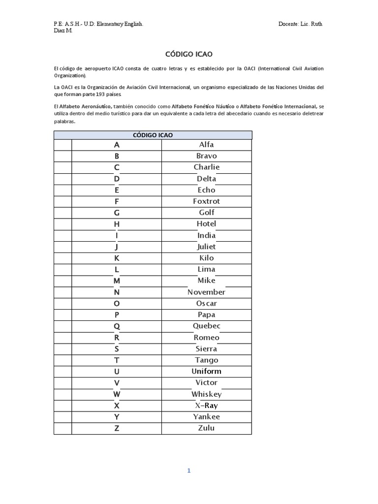 Código Icao | PDF | Colación | Seguridad de la aviación