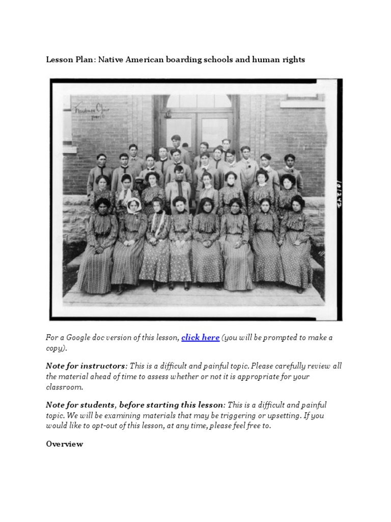 Pbs Newshour Lesson Plan Native American Boarding Schools and Human ...