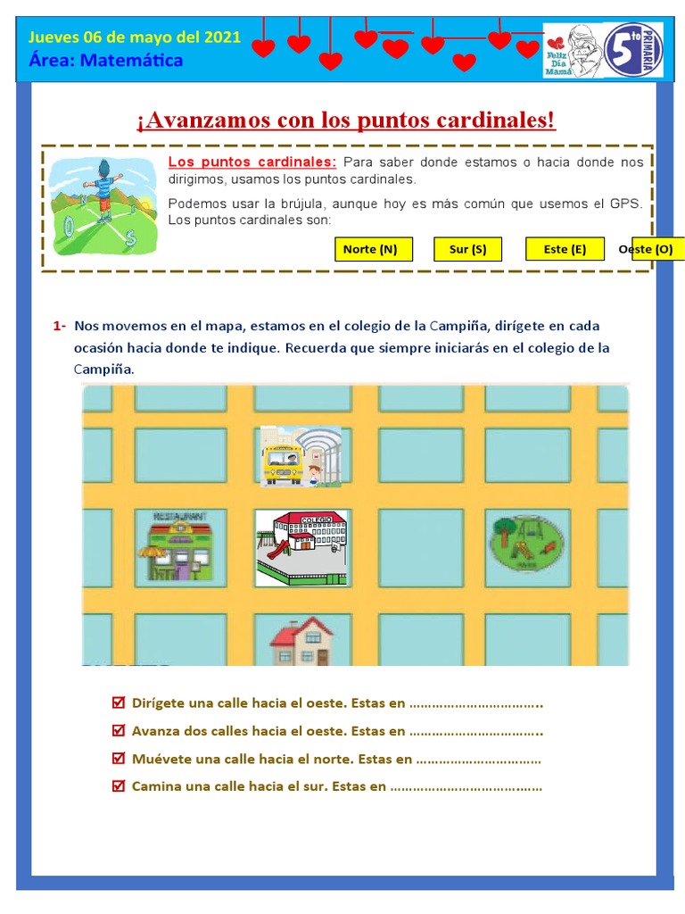 Actividades de Puntos Cardinales para Niños | PDF