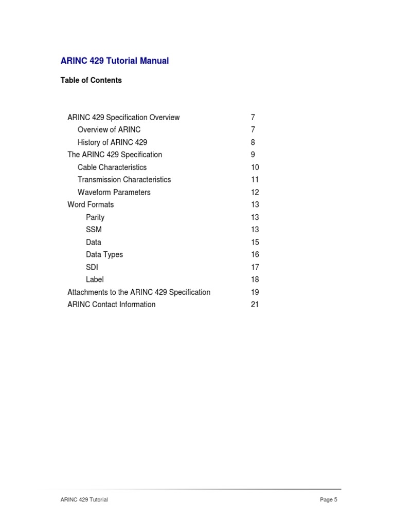 ARINC 429 Tutorial Manual | PDF | Specification (Technical Standard ...