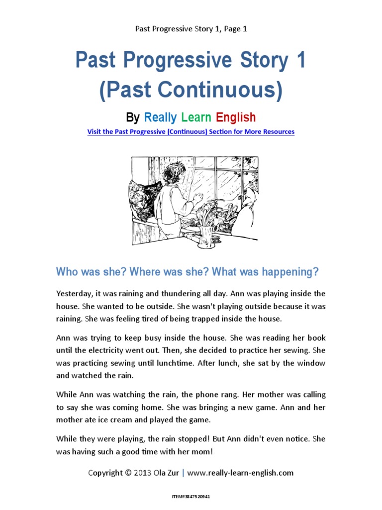 Past Progressive Story 1 (Past Continuous) : Really | PDF