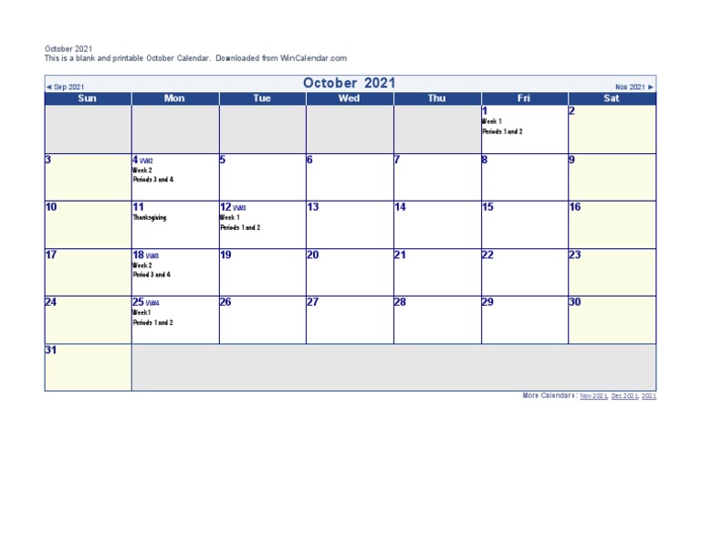 October 2021: Sun Mon Tue Wed Thu Fri Sat | PDF
