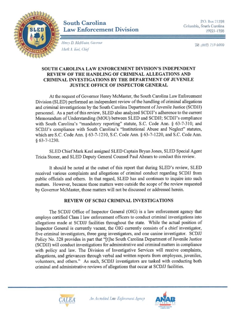 SCDJJ Review (Final Signed) | PDF