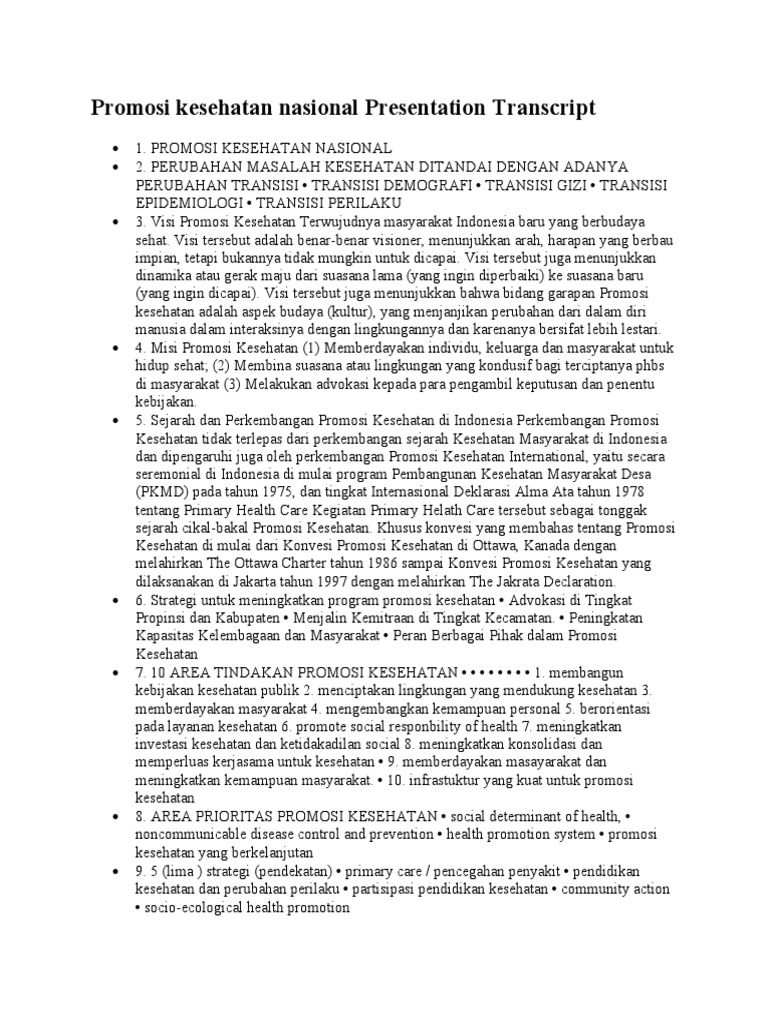 National Health Promotion Strategies | PDF