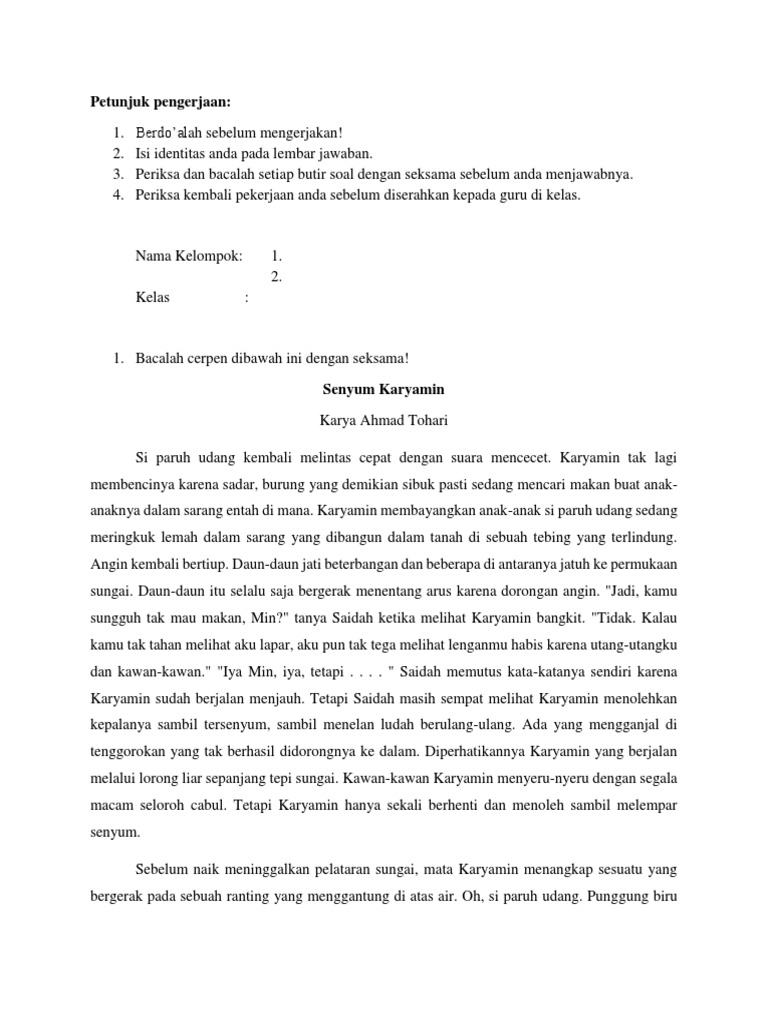 Soal Cerpen | PDF | Puisi